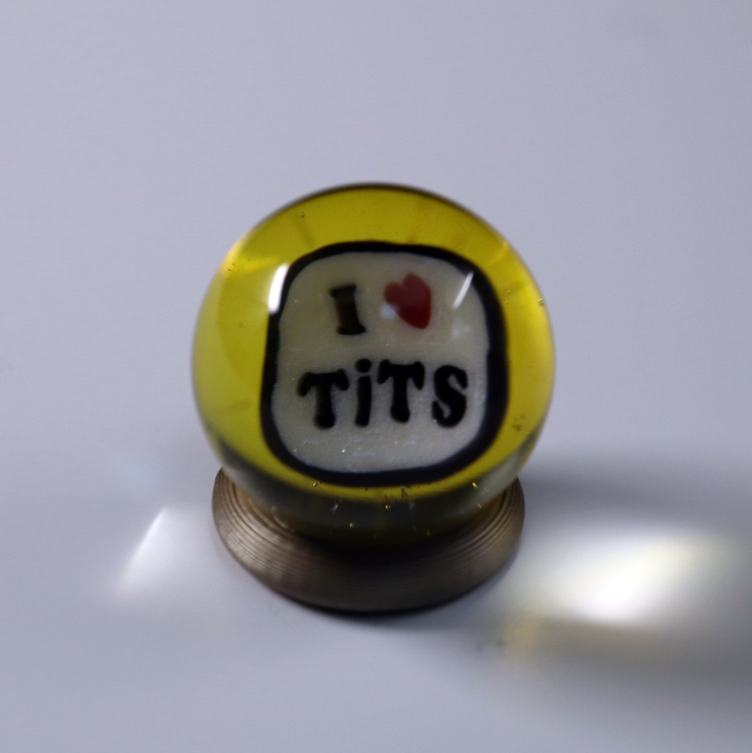 I Heart Tits Keys Glass Marble 1 Om Quartz