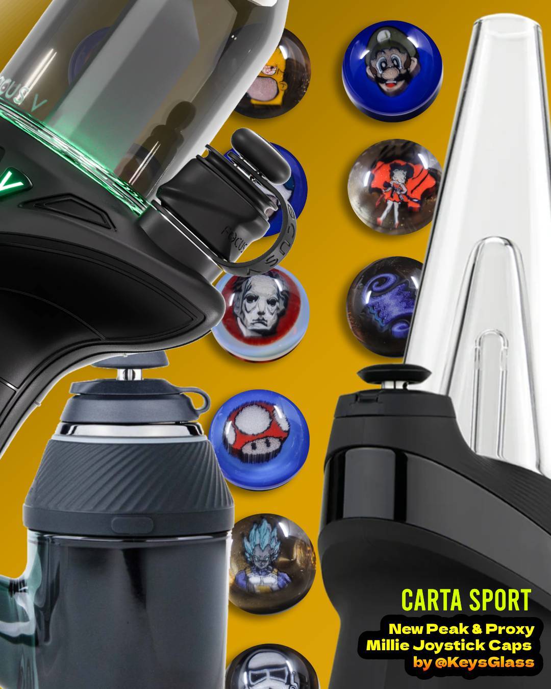 Millie Joystick Cap for CARTA Sport, New Peak, & Proxy (Keys Glass ...